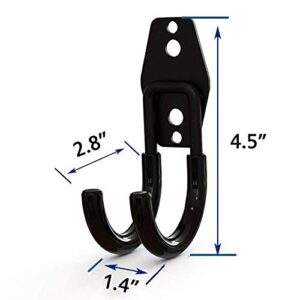 Garage Storage Utility Hooks, Wall Mount Hanging Hooks, Steel U-Hooks Tool Organizer Holder, 2-Pack (Black, Type-1)