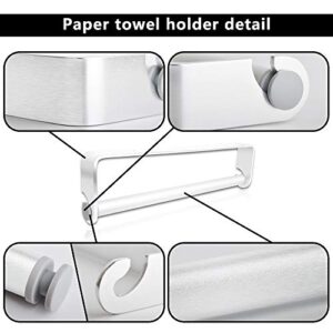 QZNA Self Adhesive & Wall Mount Paper Towel Holder & Dispenser,Kitchen Tissue Towel Holder Stand Under Cabinet-Silver