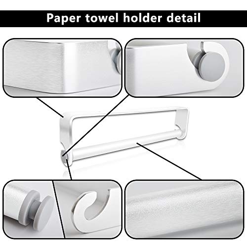 QZNA Self Adhesive & Wall Mount Paper Towel Holder & Dispenser,Kitchen Tissue Towel Holder Stand Under Cabinet-Silver