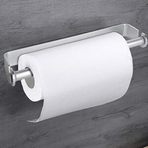 QZNA Self Adhesive & Wall Mount Paper Towel Holder & Dispenser,Kitchen Tissue Towel Holder Stand Under Cabinet-Silver