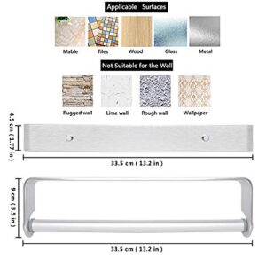 QZNA Self Adhesive & Wall Mount Paper Towel Holder & Dispenser,Kitchen Tissue Towel Holder Stand Under Cabinet-Silver