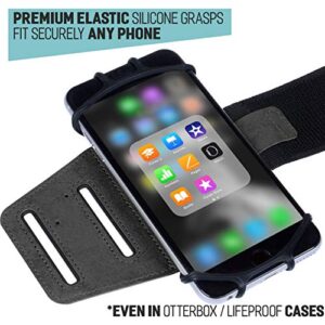 360° Rotatable Premium Sports Running Armband for All Phones: iPhone 13 Pro Max, 12, 11, X, XR, 8, Samsung Galaxy S21 S20 S10 S9 Edge, LG, HTC, Pixel; Universal Cellphone Holder + Free Extender Strap