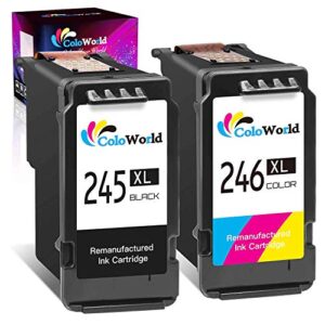 coloworld remanufactured ink cartridge replacement for canon pg-245xl cl-246xl pg-243 cl-244 for pixma mx492 mx490 tr4520 mg2522 mg2922 mg2520 mg2920 mg3022 ip2820 ts202 printer (1 black 1 color)