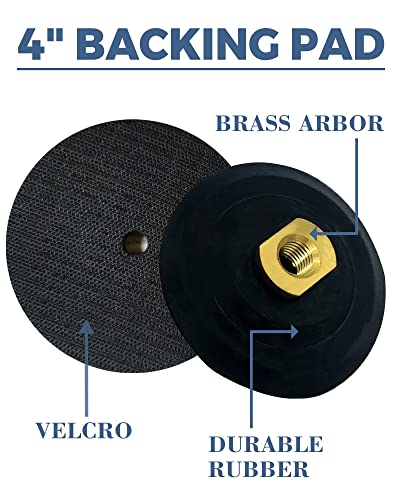 Rubber Backing Pad Black Rigid Backer Pads for Diamond Polishing Pads 5/8”-11 Hook and Loop Backing Pad (4 inch)