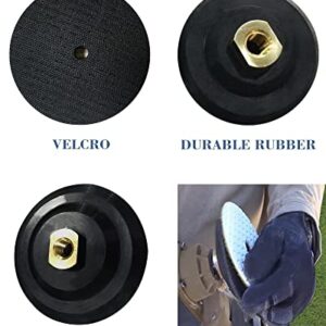 Rubber Backing Pad Black Rigid Backer Pads for Diamond Polishing Pads 5/8”-11 Hook and Loop Backing Pad (4 inch)