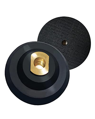 Rubber Backing Pad Black Rigid Backer Pads for Diamond Polishing Pads 5/8”-11 Hook and Loop Backing Pad (4 inch)