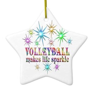 christmas volleyball sparkles star christmas christmas tree decoration, keepsake,