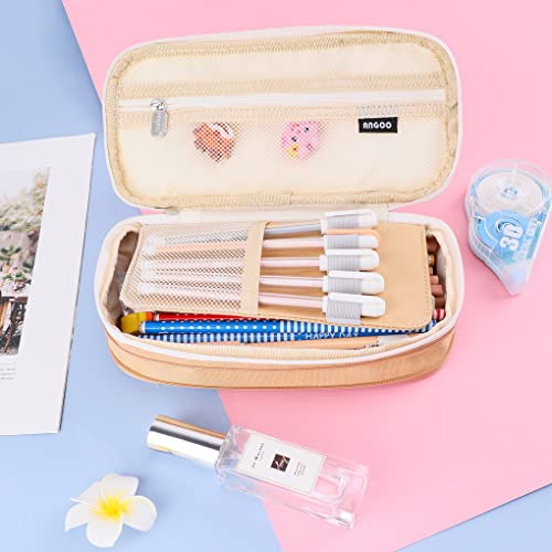 Oyachic Big Capacity Pencil Case Telescopic Pencil Pouch Zipper Pen Bag Canvas Markers Organization Makeup Bag Box Pencil Holder Office Supplies