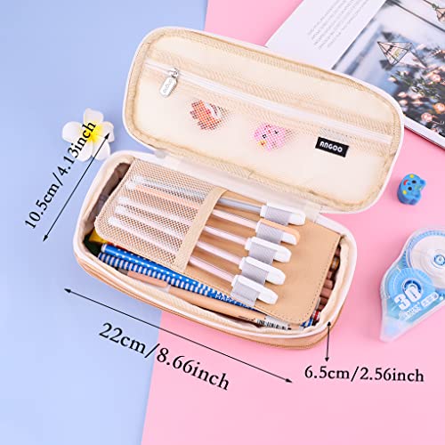 Oyachic Big Capacity Pencil Case Telescopic Pencil Pouch Zipper Pen Bag Canvas Markers Organization Makeup Bag Box Pencil Holder Office Supplies