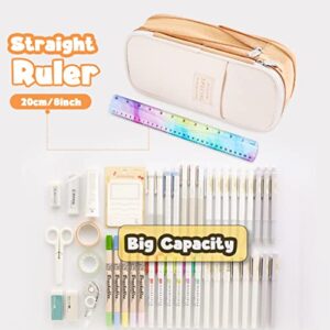 Oyachic Big Capacity Pencil Case Telescopic Pencil Pouch Zipper Pen Bag Canvas Markers Organization Makeup Bag Box Pencil Holder Office Supplies