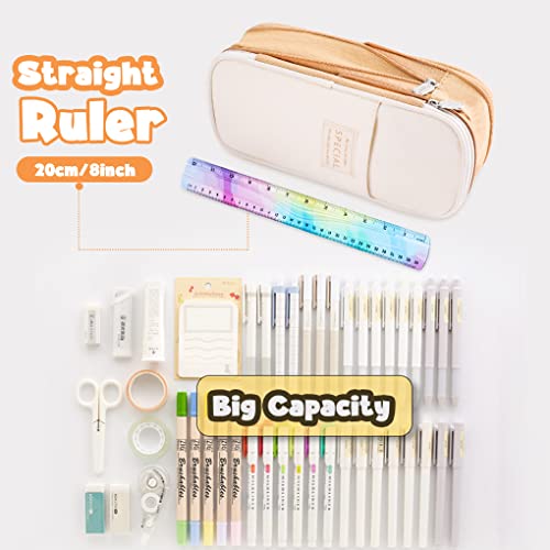 Oyachic Big Capacity Pencil Case Telescopic Pencil Pouch Zipper Pen Bag Canvas Markers Organization Makeup Bag Box Pencil Holder Office Supplies