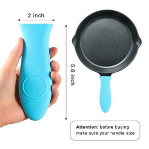 Silicone Hot Handle Holder, Potholder for Cast Iron Skillets, Rubber Pot Handle Sleeve Heat Resistant for Frying Pans & Griddles Sleeve Grip Handle Cover,Metal cookware Handles, Red,Black,Blue,Green