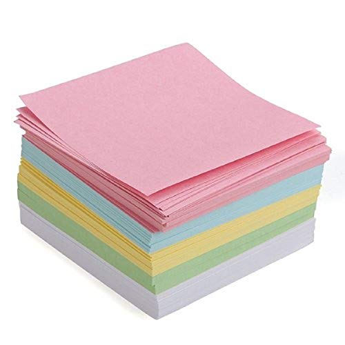 Blank Notes Paper 3.15×3.15 Inches 700 sheets/pack (5 colors/pack) Not Sticky Notes bright colorful memo easy write WIDE TO USE at home and office