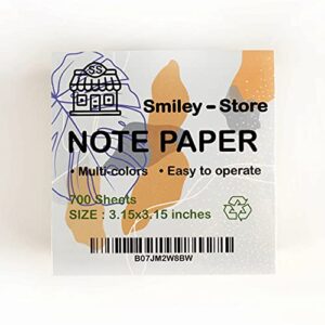 Blank Notes Paper 3.15×3.15 Inches 700 sheets/pack (5 colors/pack) Not Sticky Notes bright colorful memo easy write WIDE TO USE at home and office