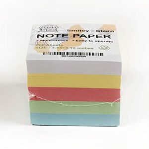 Blank Notes Paper 3.15×3.15 Inches 700 sheets/pack (5 colors/pack) Not Sticky Notes bright colorful memo easy write WIDE TO USE at home and office