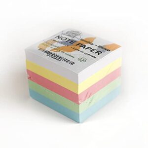 Blank Notes Paper 3.15×3.15 Inches 700 sheets/pack (5 colors/pack) Not Sticky Notes bright colorful memo easy write WIDE TO USE at home and office