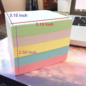 Blank Notes Paper 3.15×3.15 Inches 700 sheets/pack (5 colors/pack) Not Sticky Notes bright colorful memo easy write WIDE TO USE at home and office