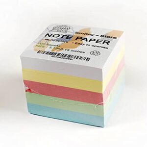 Blank Notes Paper 3.15×3.15 Inches 700 sheets/pack (5 colors/pack) Not Sticky Notes bright colorful memo easy write WIDE TO USE at home and office