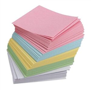 Blank Notes Paper 3.15×3.15 Inches 700 sheets/pack (5 colors/pack) Not Sticky Notes bright colorful memo easy write WIDE TO USE at home and office