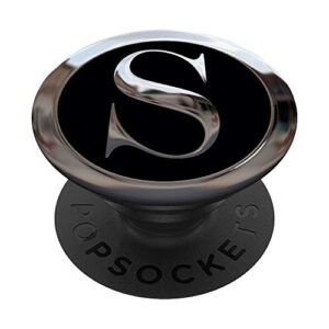 chrome look letter s monogram gift popsockets popgrip: swappable grip for phones & tablets