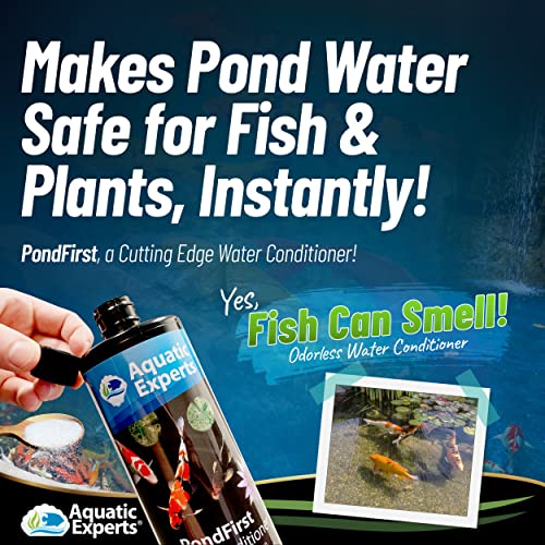 Aquatic Experts PondFirst Pond Water Conditioner - Concentrated Instant Dechlorinator for Fish Ponds, Makes Water Safe for Koi and Goldfish, Made in The USA (500 ml)