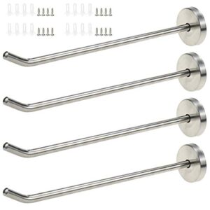 rannb long nose hook single hooks robe hook stainless steel 8-inch length - pack of 4