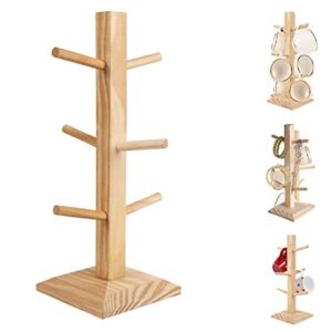 store indya wooden tea coffee mug display stand 6 hook