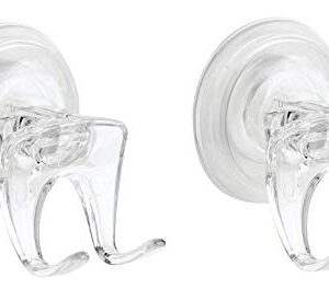 InterDesign Power Lock Suction Plastic Razor Holder, Clear - Pack of 2