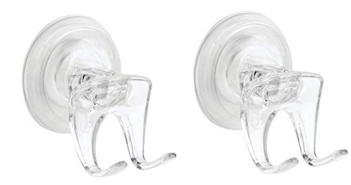 InterDesign Power Lock Suction Plastic Razor Holder, Clear - Pack of 2