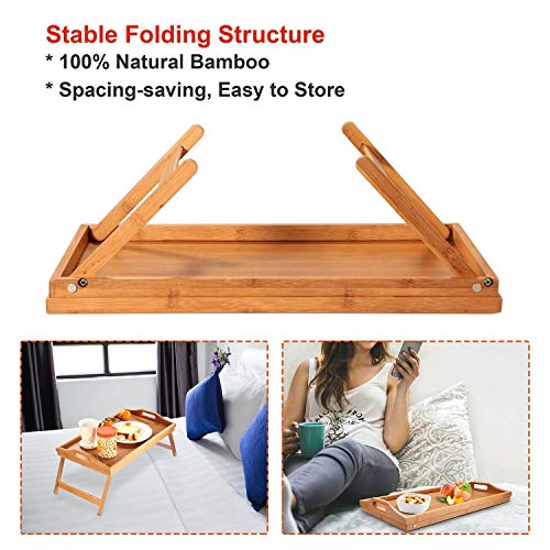 Folding Bed Tray Table With Legs And Breakfast Serving Tray Bamboo Bed Table And Bed Trey With Legs Dinner Butler Tray Lad Desk