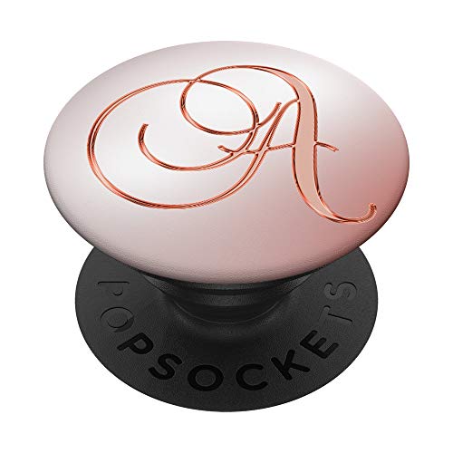 A Pink Pearl White Grey Initial Monogram Capital Letter Name PopSockets PopGrip: Swappable Grip for Phones & Tablets