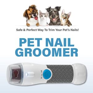 Bell+Howell Pawperfect Cordless Dog and Cat Nail Trimmer Rotating File with Safety Guard, 5000-7000 RPM's, Gentle and Painless Dremel Dog Nail Grinder w/ 3 Modes with 3 Replacement Rollers