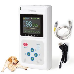 contec veterinary pulse oximeter handheld pulse oximeter for animals 24 hours spo2 pulse rate monitor adjustable alarm cms60d-vet