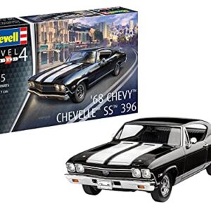 Revell RV07662 1:25-1968 Chevy Chevelle SS 396 Plastic Model kit, Black, 1/25