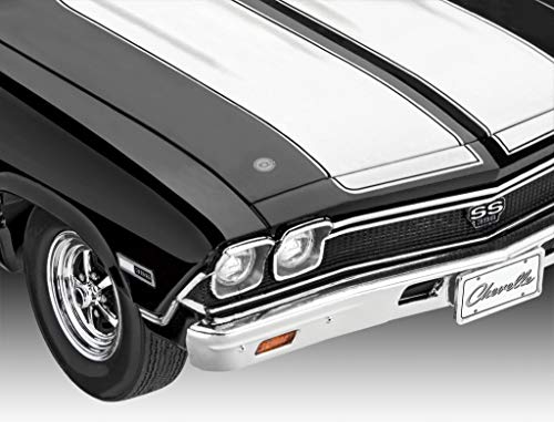 Revell RV07662 1:25-1968 Chevy Chevelle SS 396 Plastic Model kit, Black, 1/25