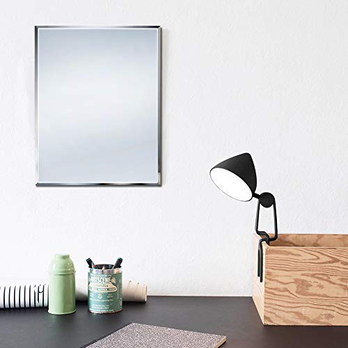 Calenzana Frameless Mirror Wall Hanging and Desk Standing, Compatible with Makeup Vanity Mirrors,10.6x13 inch