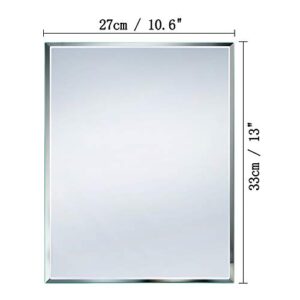 Calenzana Frameless Mirror Wall Hanging and Desk Standing, Compatible with Makeup Vanity Mirrors,10.6x13 inch