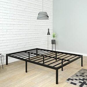 AMBEE21 CastleBeds Minimalistic Full Size Metal Platform Bed Frame with Storage | Black | Sleek Black Design