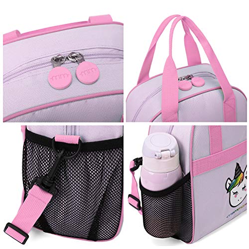 mommore Lunch Box Portable Unicorn Lunch Bag Insulated Lunch Tote Bag, Purple