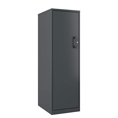 Hirsh Industries Space Solutions Metal 4 Shelf Personal Storage Locker Cabinet, Charcoal, Fully Assembled