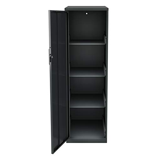 Hirsh Industries Space Solutions Metal 4 Shelf Personal Storage Locker Cabinet, Charcoal, Fully Assembled