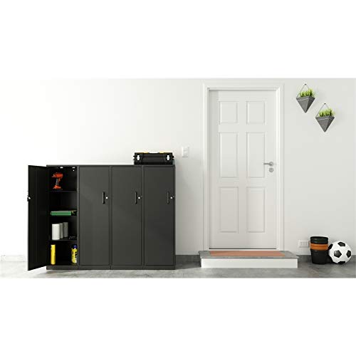 Hirsh Industries Space Solutions Metal 4 Shelf Personal Storage Locker Cabinet, Charcoal, Fully Assembled