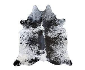 genuine salt and pepper black and white cowhide rug 6 x 7 ft. 180 x 210 cm