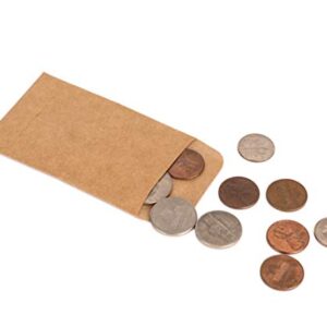 Coin And Small Parts Envelopes 500 Pack 2.25"x 3.5" With Gummed Flap For Homes And Office Use (500 Pack)