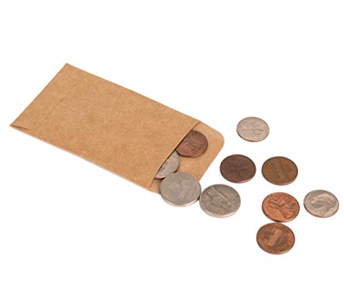 Coin And Small Parts Envelopes 500 Pack 2.25"x 3.5" With Gummed Flap For Homes And Office Use (500 Pack)