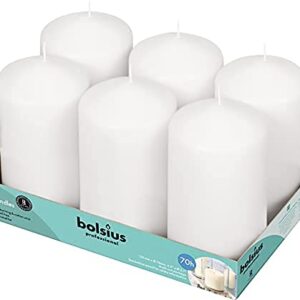 BOLSIUS 12 Count White Pillar Candles - 3 X 6 Inches - Premium European Quality - 70 Hour Burn Time - Unscented Dripless Smokeless Candles - Great For Home Décor, Dinner, Party, Wedding & Everyday Use