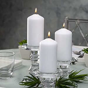 BOLSIUS 12 Count White Pillar Candles - 3 X 6 Inches - Premium European Quality - 70 Hour Burn Time - Unscented Dripless Smokeless Candles - Great For Home Décor, Dinner, Party, Wedding & Everyday Use