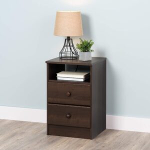 Prepac Astrid 2-Drawer Nightstand, Espresso