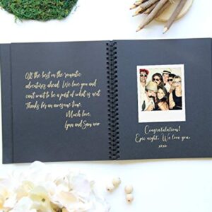 Wedding Guest Book Alternative, Guest Book Polaroid, 90 Black pages, Cardstock, Polaroid Guestbook with blank pages, Instax Guest Book For Wedding Photo Booth Props Black Guest Book Wedding.