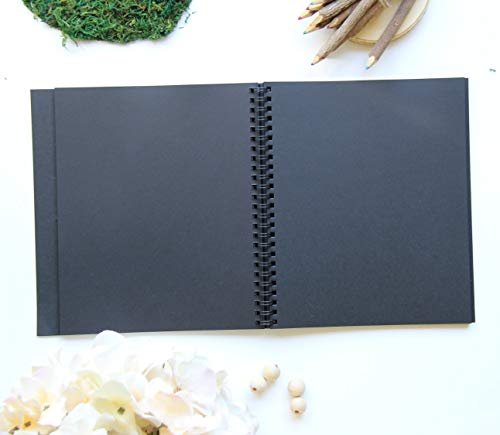 Wedding Guest Book Alternative, Guest Book Polaroid, 90 Black pages, Cardstock, Polaroid Guestbook with blank pages, Instax Guest Book For Wedding Photo Booth Props Black Guest Book Wedding.